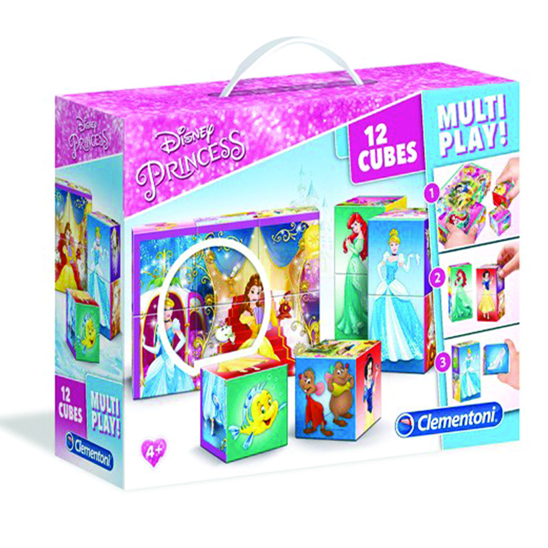 Clementoni Cube Puzzle Princess 12 Cubes Play Multi Colour