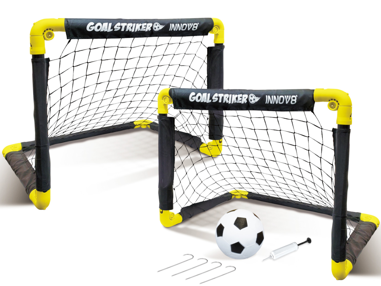 Buy Goal Striker Folding Double Mini Soccer Goal Set With Ball and Pump ...