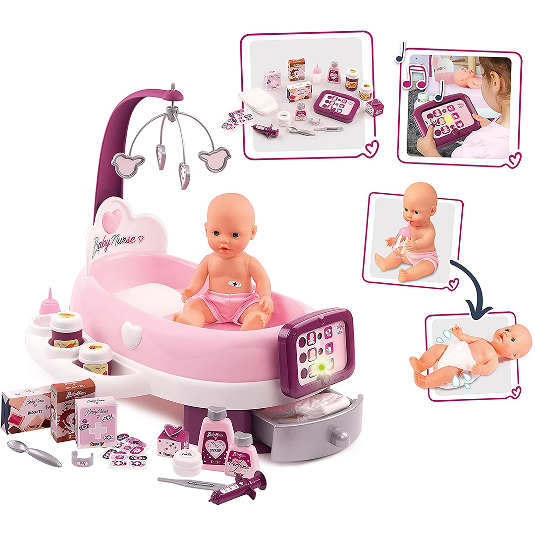 Buy Smoby Electronic Baby Nursery with 1 Doll and Accessories Online ...