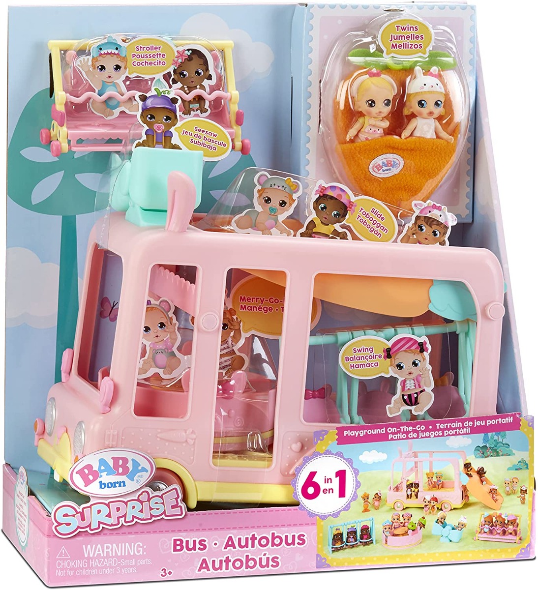 Buy Baby Born Surprise Mini Babies Bus Pink Online | Yallatoys Qatar